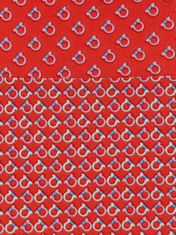 FERRAGAMO Gancini Print Silk Neck Tie