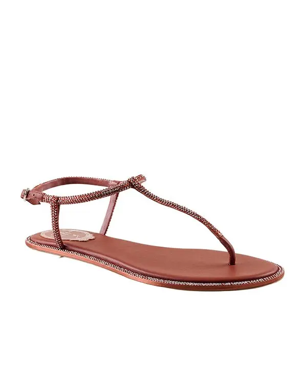 Rene Caovilla Round-toe Flat Sandals