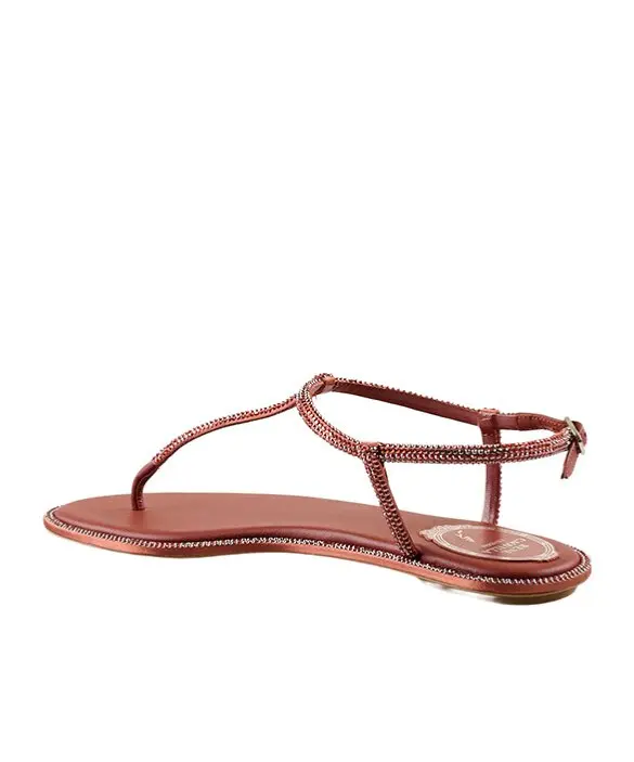 Rene Caovilla Round-toe Flat Sandals