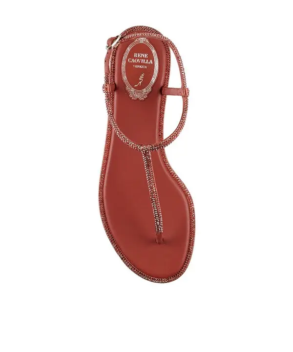Rene Caovilla Round-toe Flat Sandals