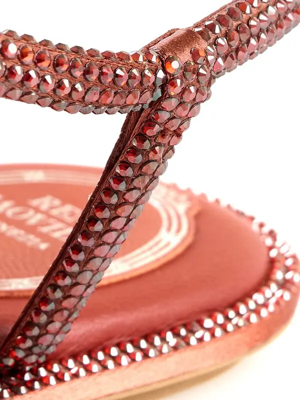 Rene Caovilla Round-toe Flat Sandals