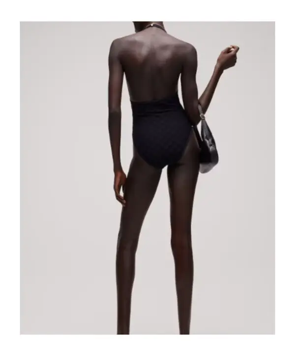 Gucci Gg Stretch Jersey Halterneck Bodysuit