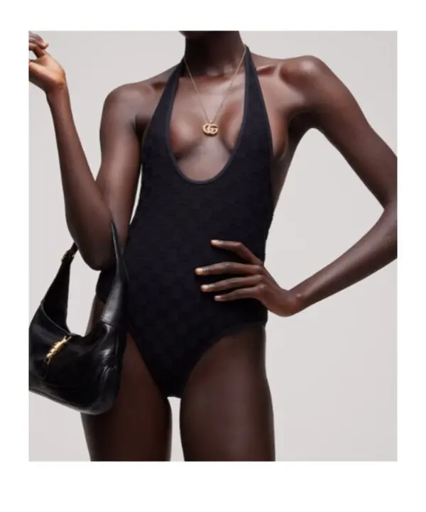 Gucci Gg Stretch Jersey Halterneck Bodysuit
