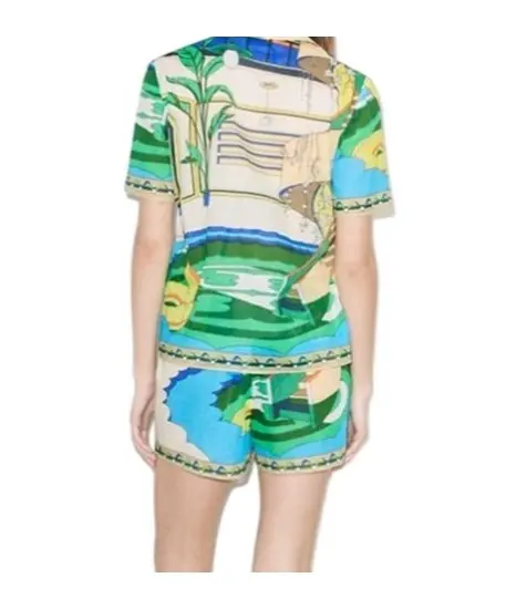 Tory Burch Pool-print Cotton Shirt