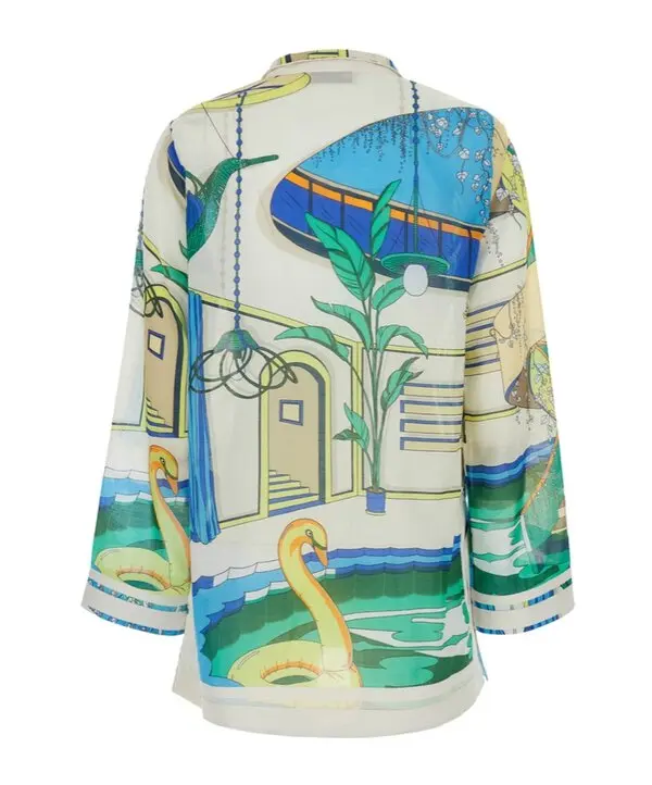 Tory Burch Printed Tassel V-neck Dress - No