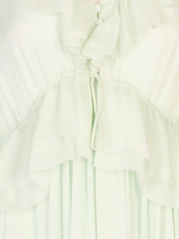 Chloé Long Sleeve Pleated Dress