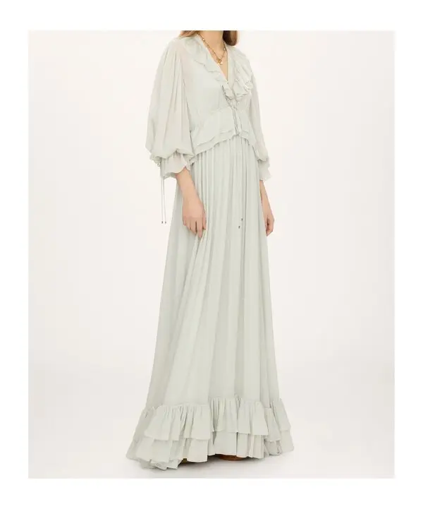 Chloé Long Sleeve Pleated Dress