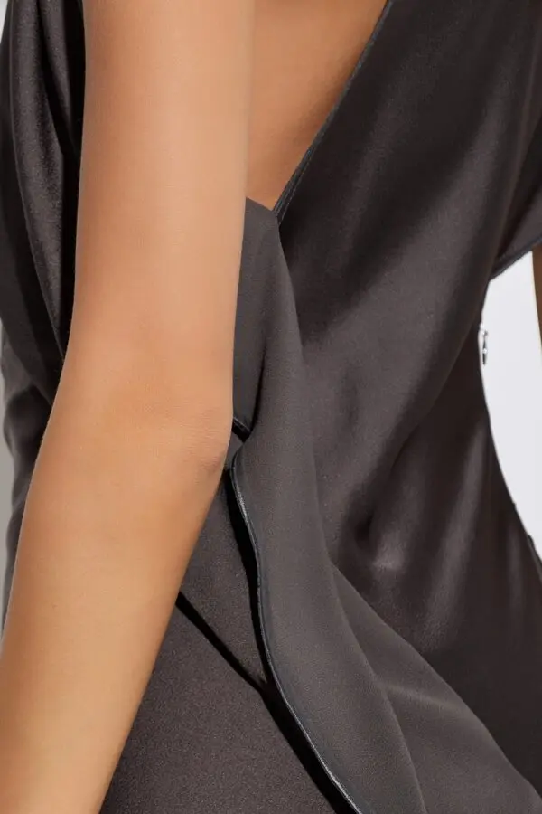 Victoria Beckham Asymmetrical Sleeveless Midi Dress - Black