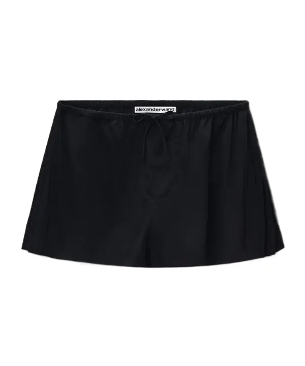Alexander Wang Mid-rise Pleated Drawstring Shorts - Black