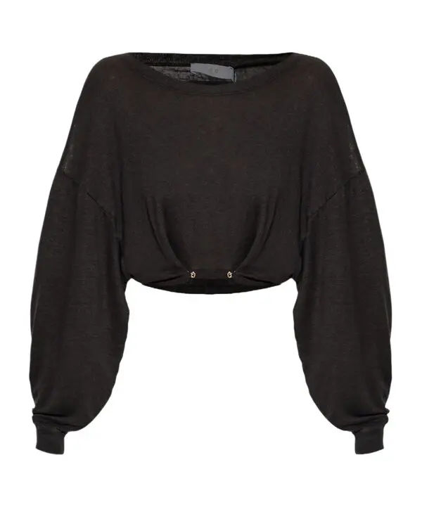 IRO PARIS Long-sleeved Short Top - Black