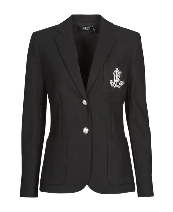Ralph Lauren Logo Embroidered Tailored Blazer - Black