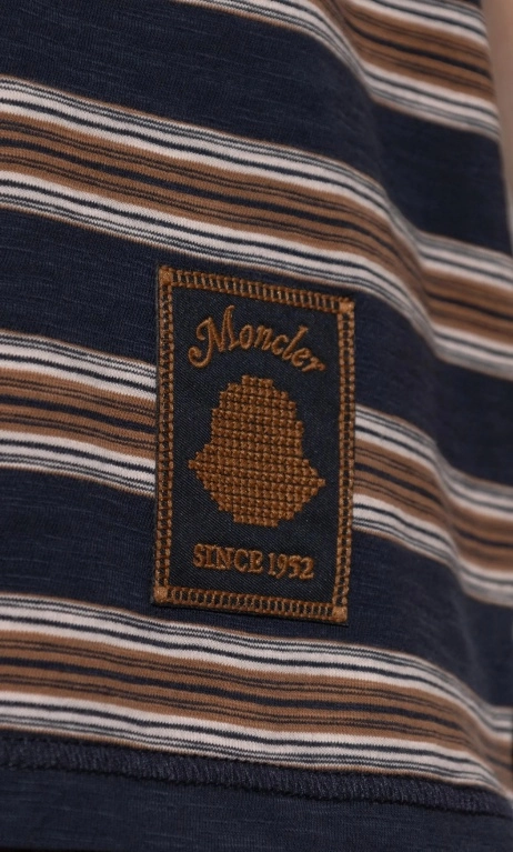 Moncler Striped Cotton Jersey Polo Shirt