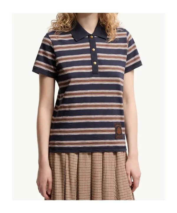 Moncler Striped Cotton Jersey Polo Shirt
