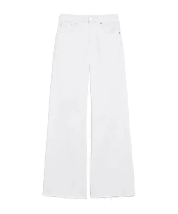 ANINE BING Wyatt Raw-cut Denim Jeans - White