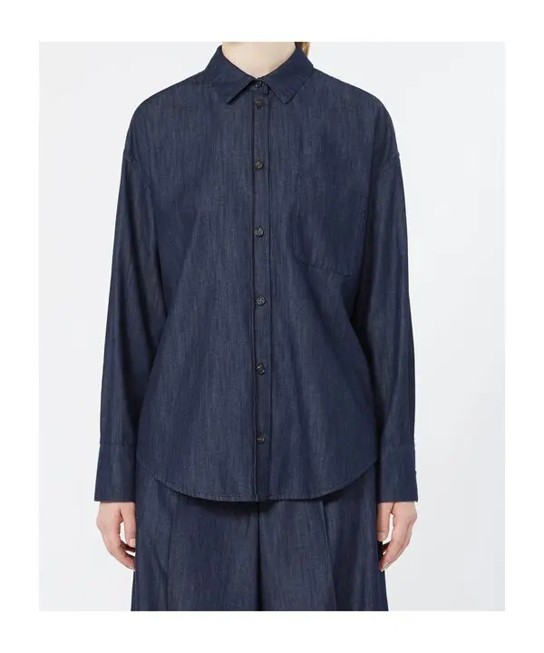 Max Mara Cotton Denim Shirt Midnightblue
