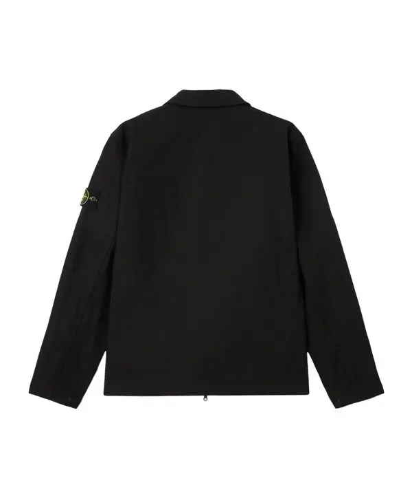 Stone Island Comfort-fit Overshirt With Gusseted Chest Pocket - Black