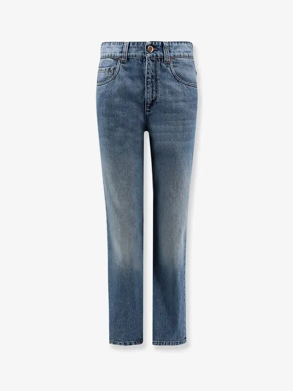 Brunello Cucinelli High-waisted Jeans With Monili Detail - Multicolor