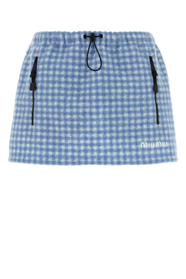 Miu Miu Ivory Cotton Mini Skirt - Multicolor