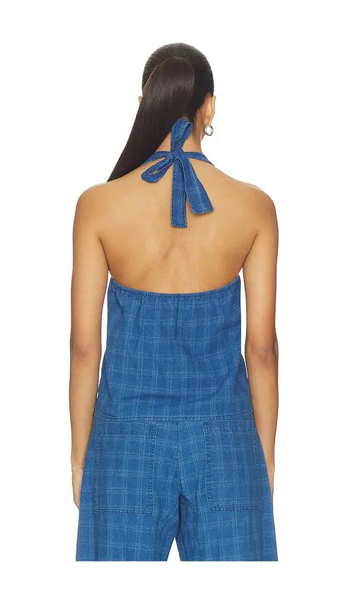 Lna Cora Plaid Halter Top
