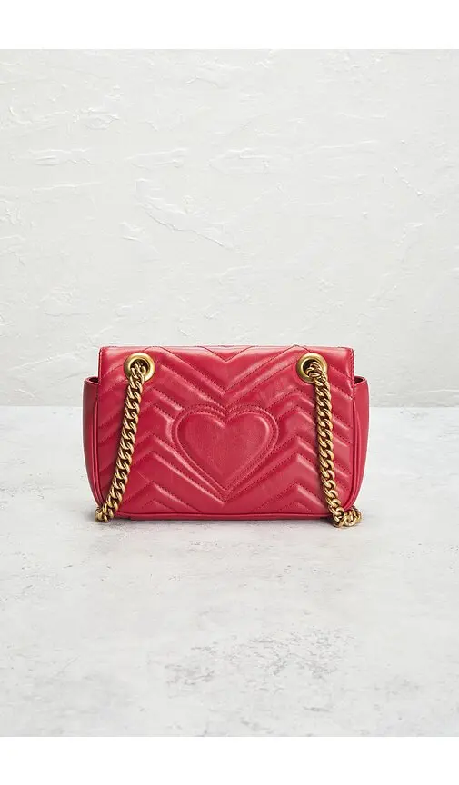 FWRD RENEW Gucci Mini Gg Marmont Shoulder Bag - Red