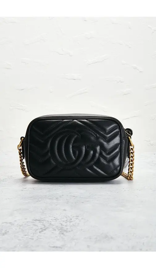 FWRD RENEW Gucci Mini Gg Marmont Shoulder Bag - Black
