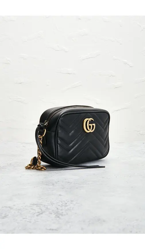 FWRD RENEW Gucci Mini Gg Marmont Shoulder Bag - Black