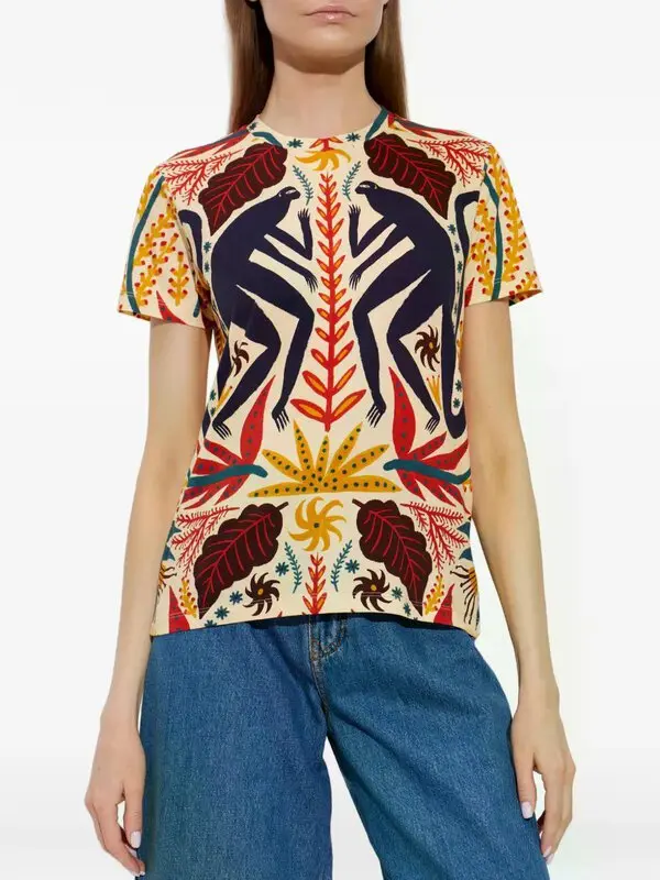 Etro Monkey Print Cotton T-shirt