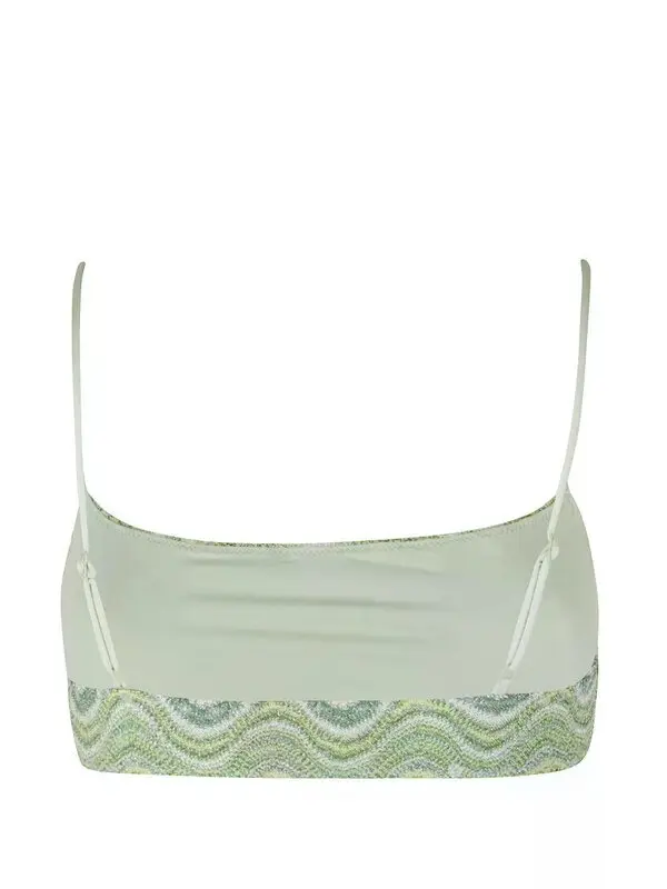 MC2 SAINT BARTH Sadie Wave-pattern Sequinned Bikini Top - Green