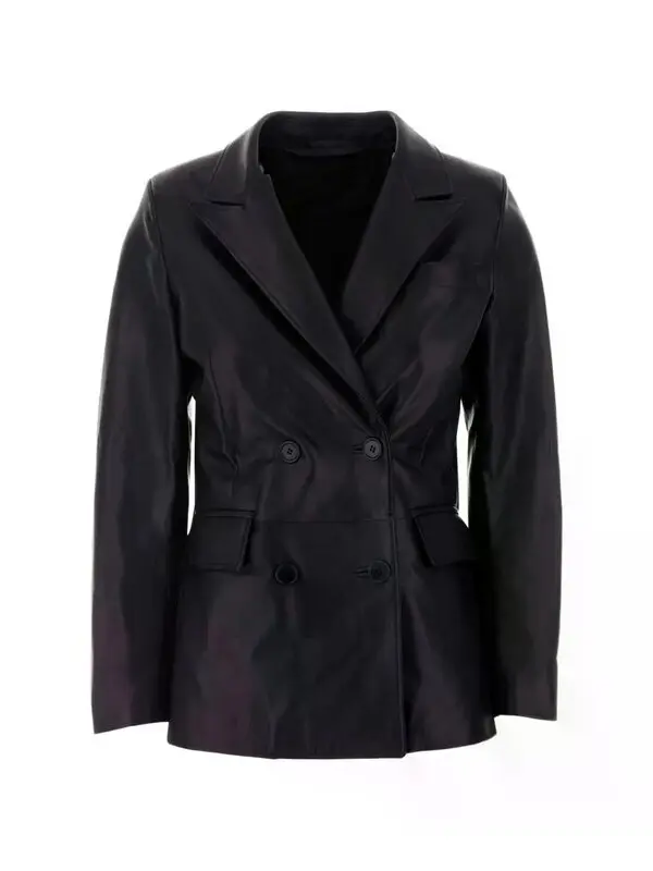 SALVATORE SANTORO Double-breasted Leather Blazer