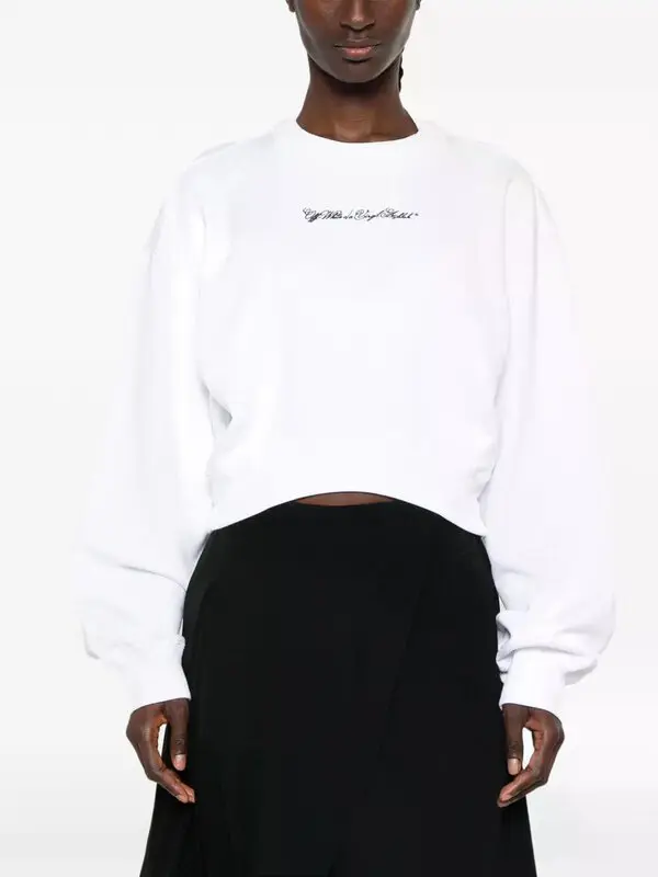 Off-White Cropped Arrows Motif Sweater