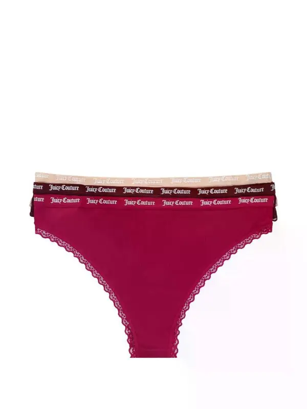 Juicy Couture Ribbed Lace-trim Briefs