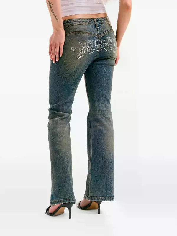 Juicy Couture Diamanté-embellished Flared Jeans - Blue