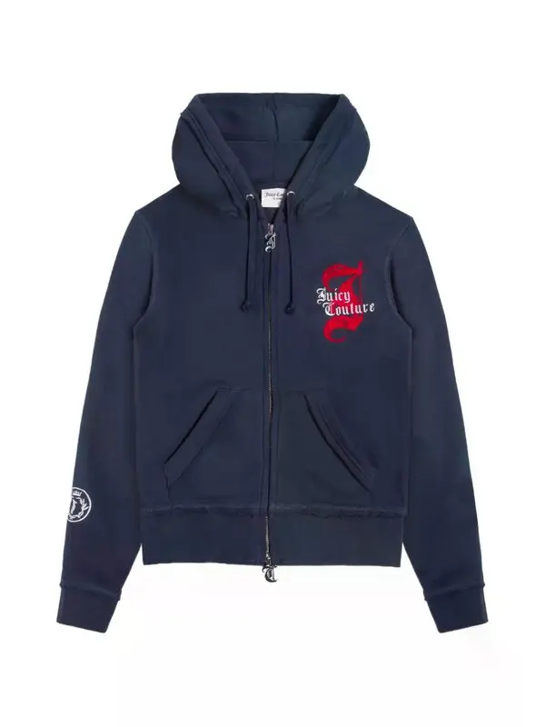 Juicy Couture Logo Embroidered Zip-up Hoodie