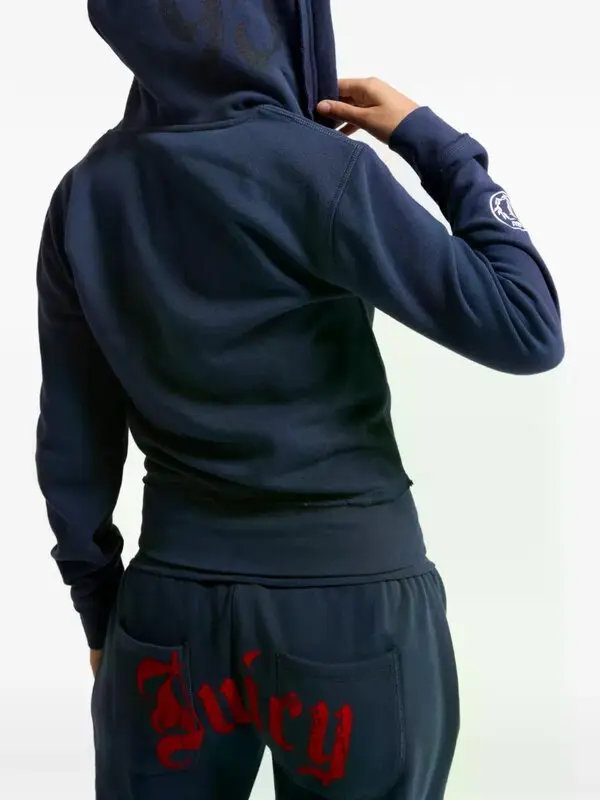 Juicy Couture Logo Embroidered Zip-up Hoodie