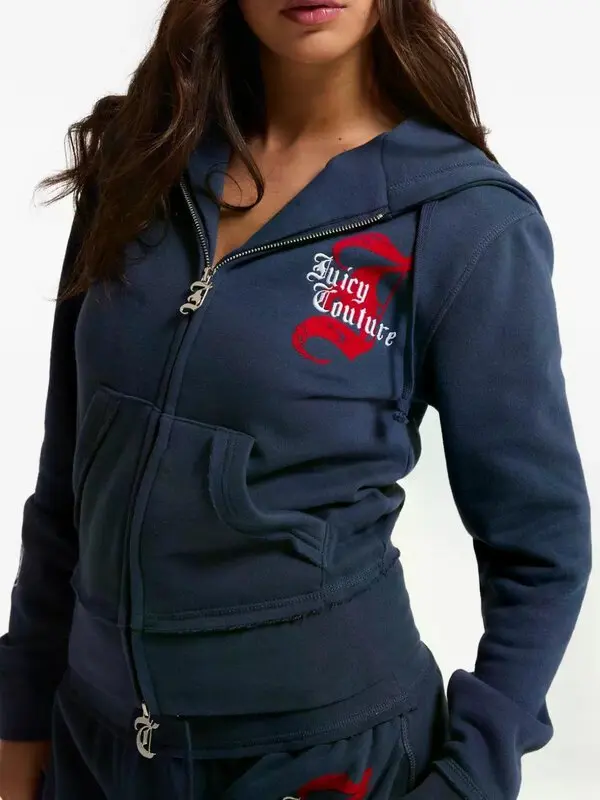 Juicy Couture Logo Embroidered Zip-up Hoodie