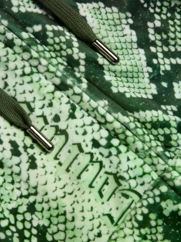 Juicy Couture Snake-print Diamanté Oversized Cropped Hoodie