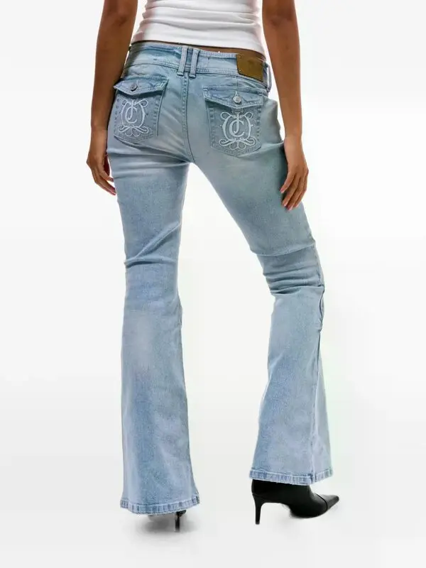 Juicy Couture Logo Embroidered Flared Jeans