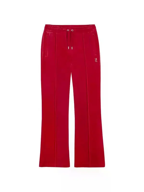 Juicy Couture Diamanté Velour Track Pants - Red