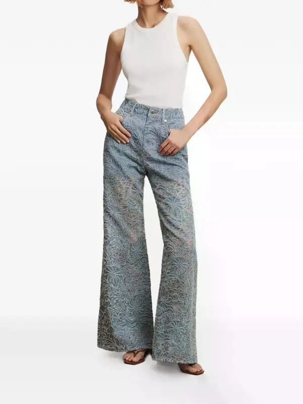 Veronica Beard Taylor Floral Devoré Jeans