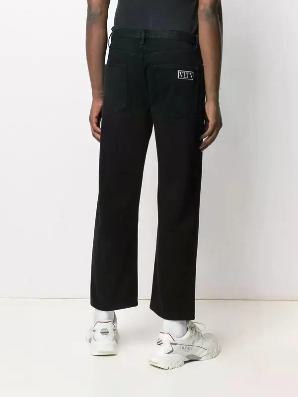Valentino Garavani Logo Patch Straight Leg Jeans