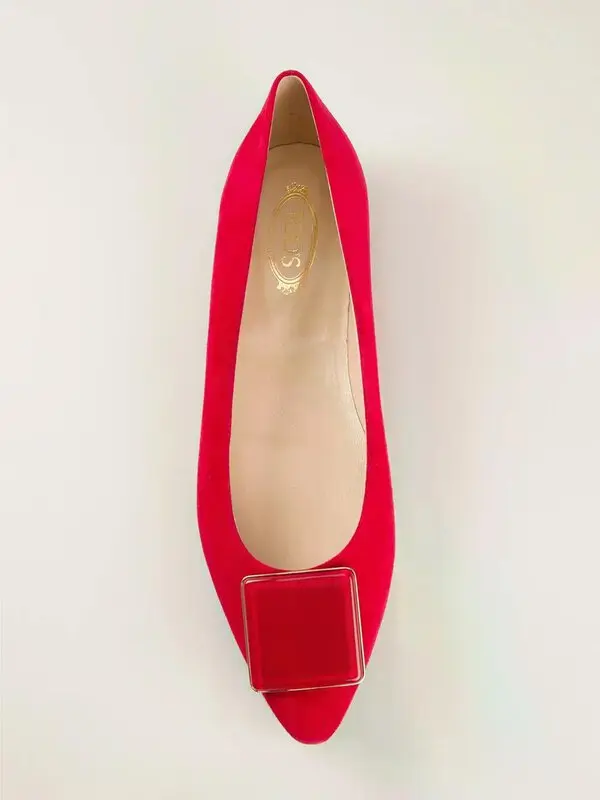 TOD'S Square Gem Stone Detail Ballerina