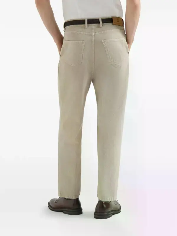 Brunello Cucinelli Iconic Fit Garment-dyed Double Pleat Five-pocket Trousers - Neutrals