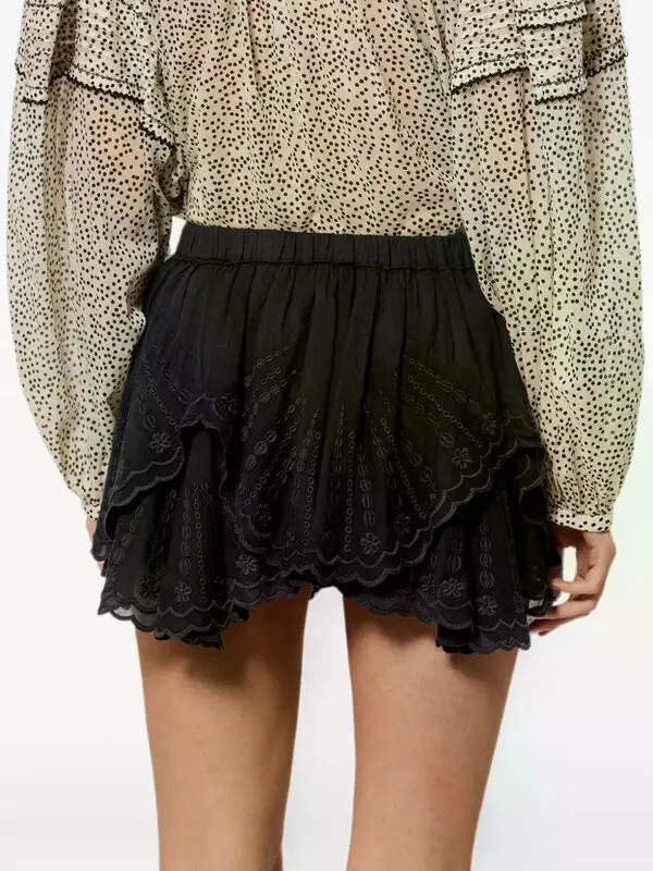 MARANT ETOILE Layale Broderie Anglaise Shorts - Black