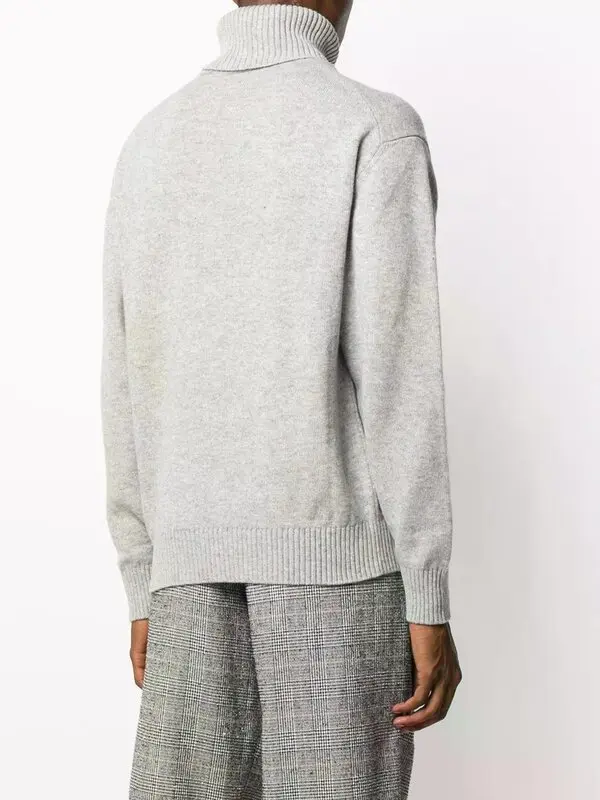 Off-White Embroidered Logo Roll Neck Jumper