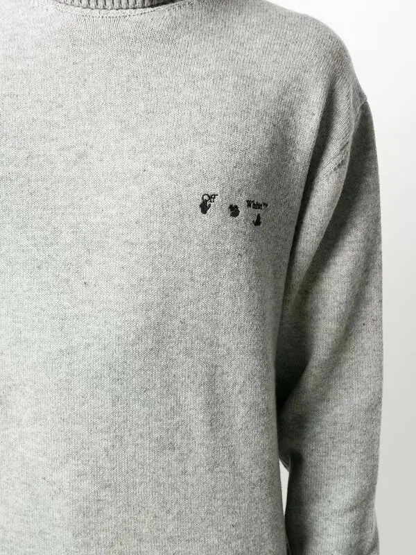 Off-White Embroidered Logo Roll Neck Jumper