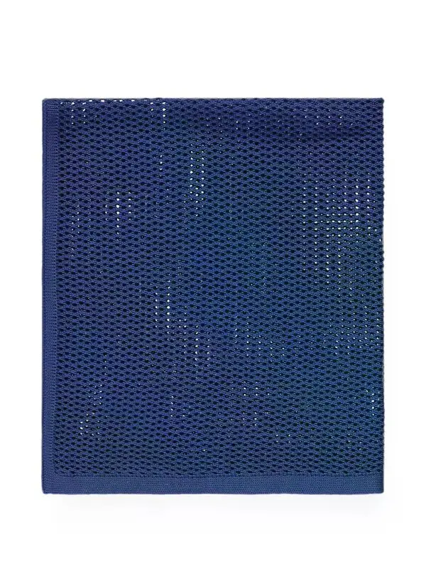 Zegna Perforated-knit Pocket Square - Blue