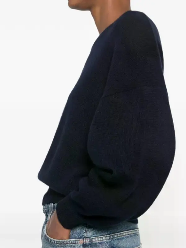 LISA YANG Veira Dropped-shoulder Crew-neck Sweater - Blue
