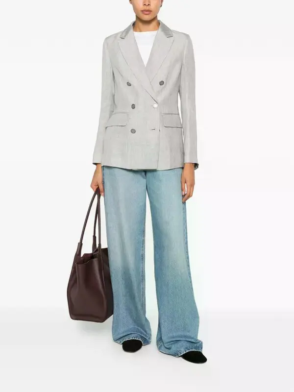 Peserico Double-breasted Linen Blazer