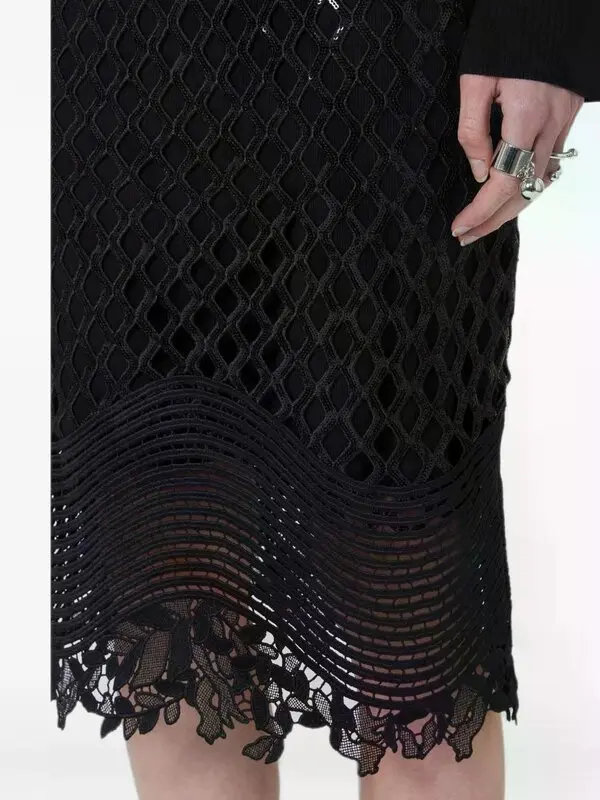 Max Mara Sequin-embellished Open-knit Midi Skirt