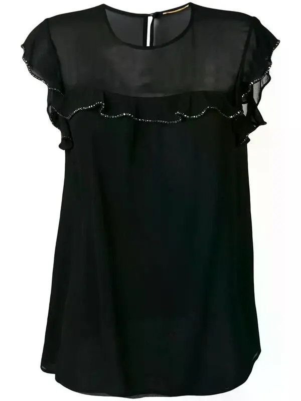Saint Laurent Crystal Embellished Silk Blouse